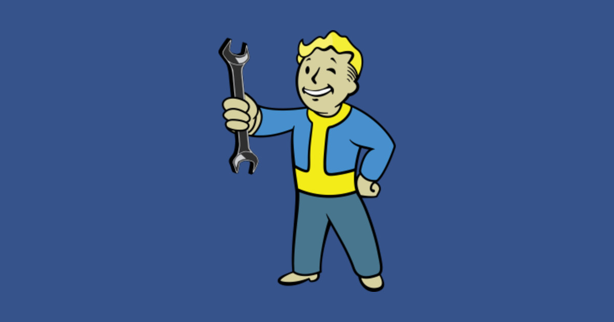 Vault Boy Mechanic - Fallout 4 Merchandise - T-Shirt | TeePublic