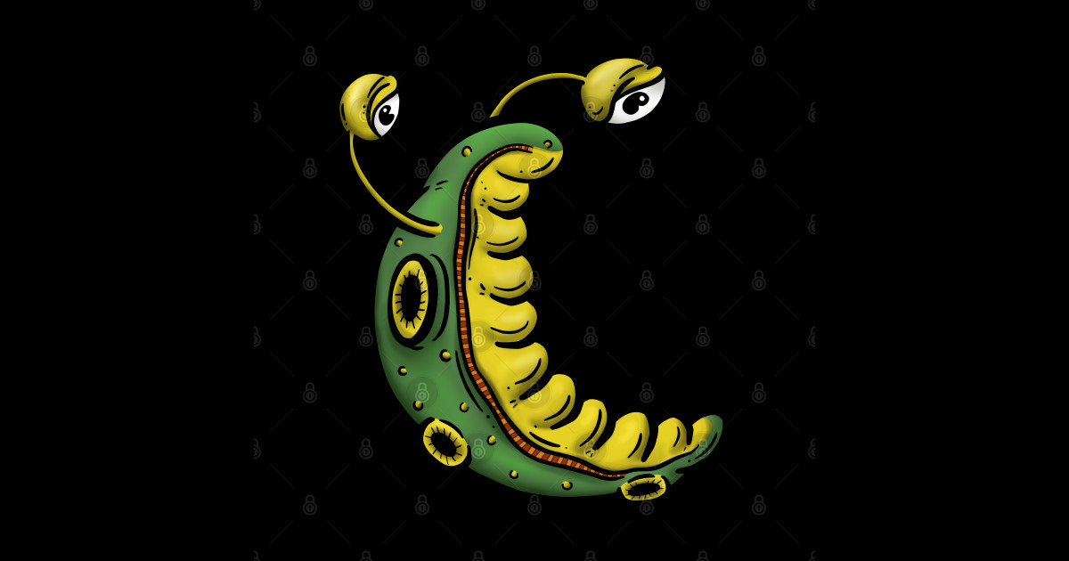 The Unhappy Slug Cartoon - Mud Green - Cartoon Slug - Magnet | TeePublic