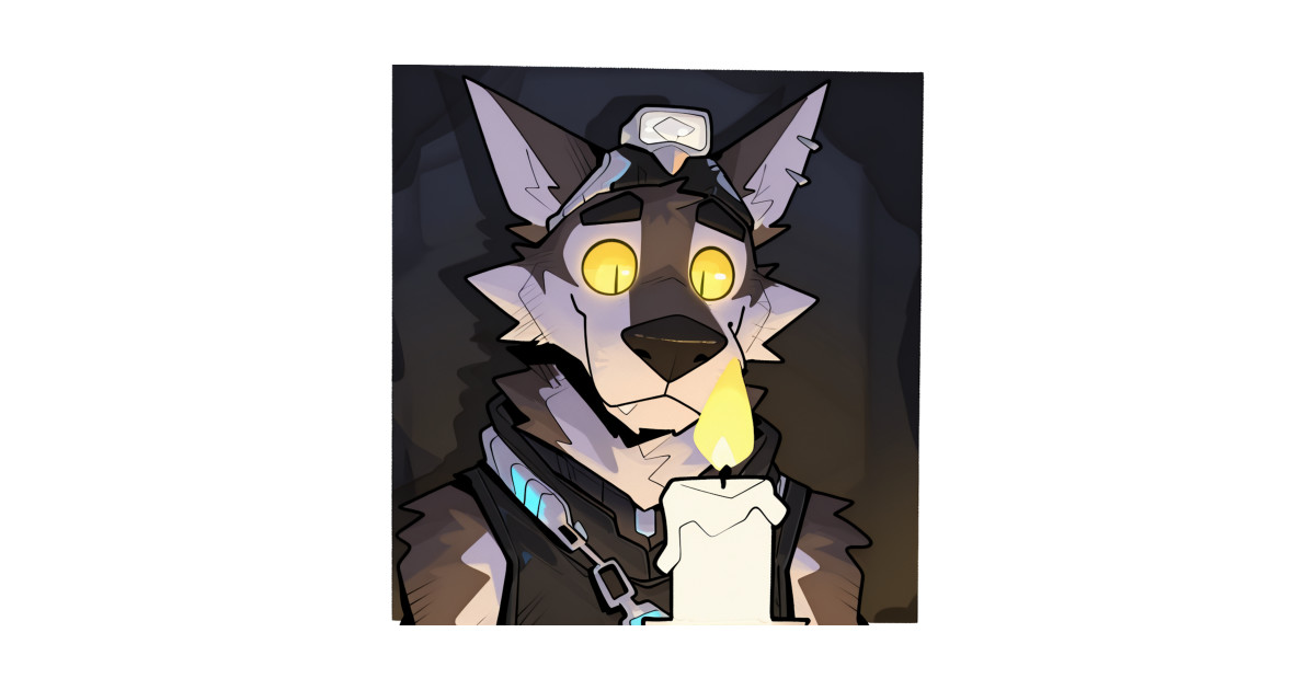 Wendell Wolf Exploring With Candle Light - Werewolf - T-Shirt | TeePublic