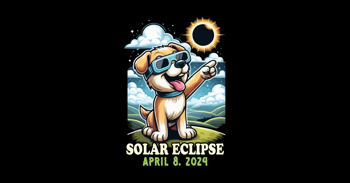 Solar Eclipse April 2024 Dog Wearing Solar Eclipse Glasses - Solar ...