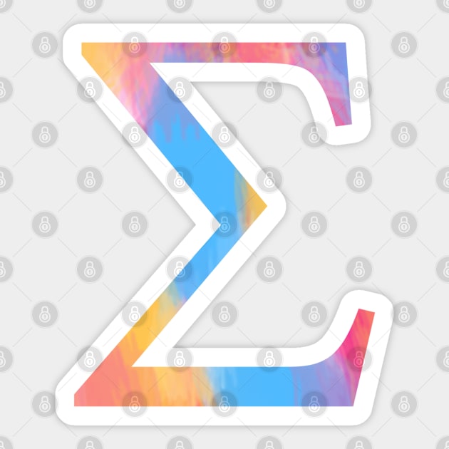 Sunrise Sigma Letter - Rainbow - Sticker | TeePublic