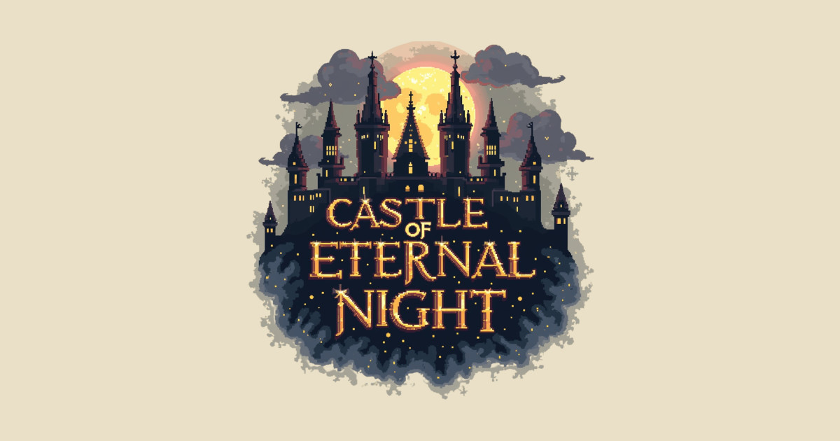 Goth Pixel - CASTLE OF ETERNAL NIGHT - Goth Pixel Art - T-Shirt | TeePublic