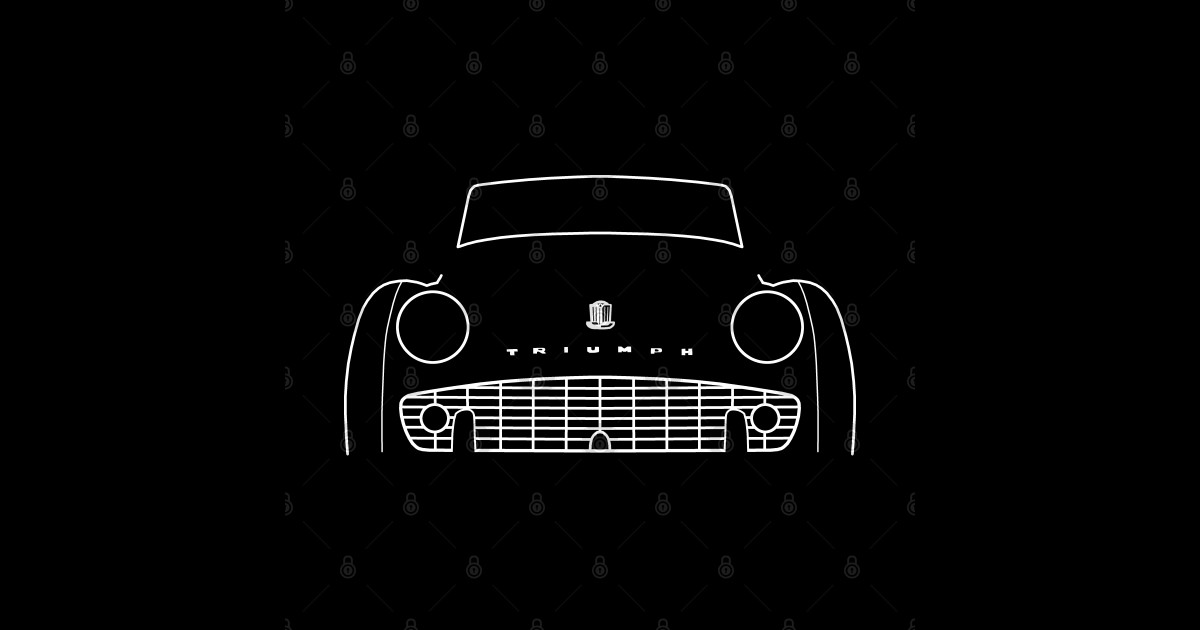 Triumph TR3 classic car outline graphic (white) - Triumph - Sticker ...