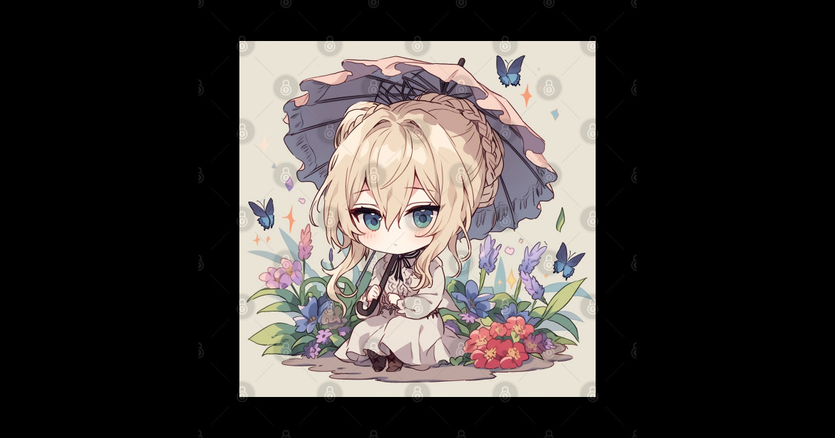 chibi violet evergarden - Anime - Sticker | TeePublic