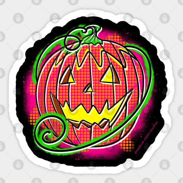 Neon pumpkin - Halloween - Sticker | TeePublic