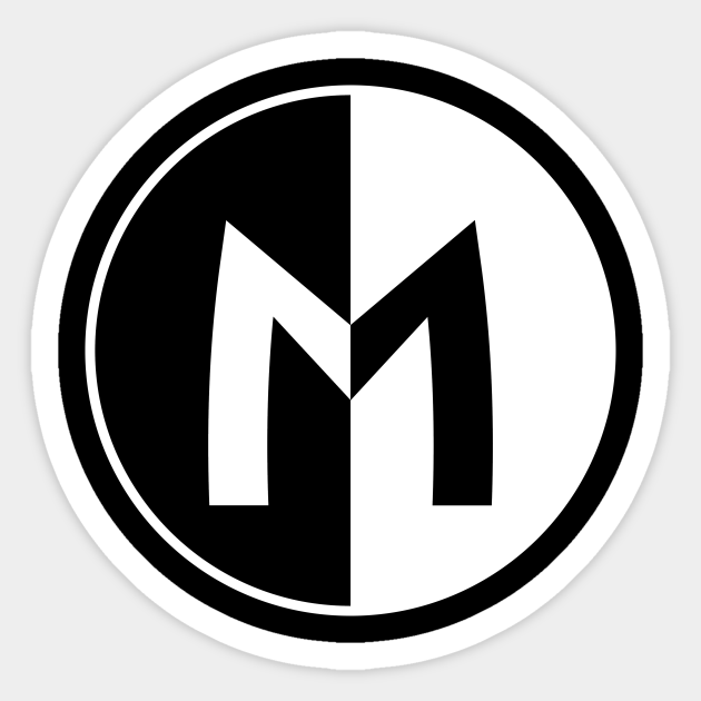 Superhero M (White and Transparent) - Letter M - Sticker | TeePublic