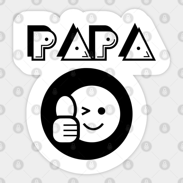 Papa Father Thumbs Up Icon Round - Papa - Sticker | TeePublic