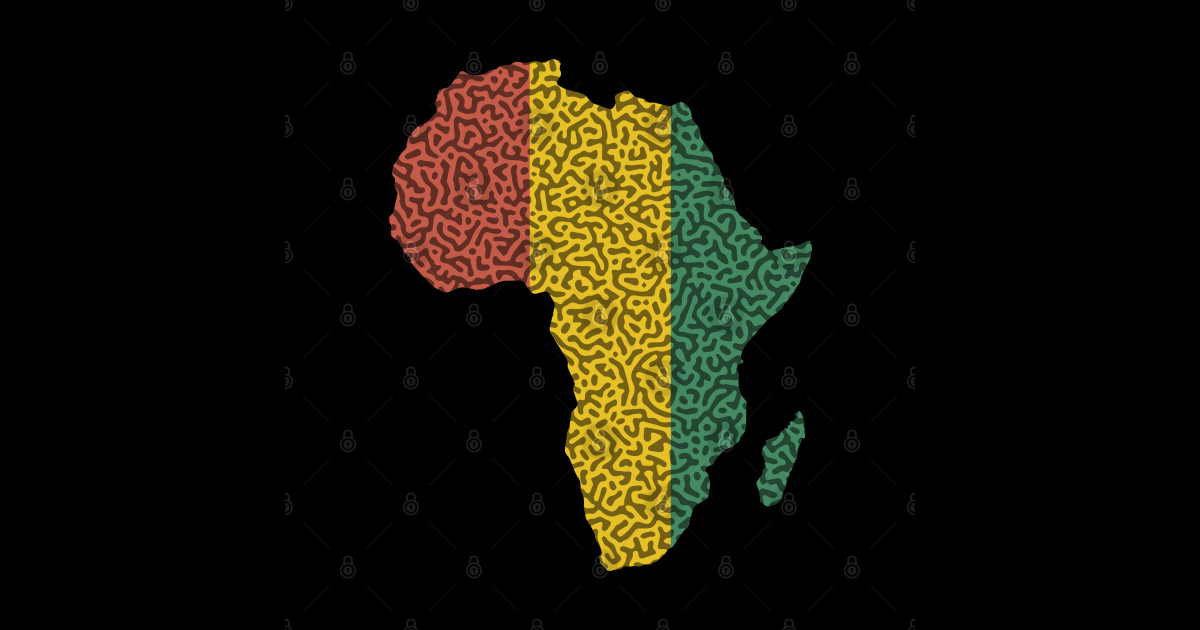 Africa Map Turing Pattern (Rasta Colours) - Africa Map - Posters and ...