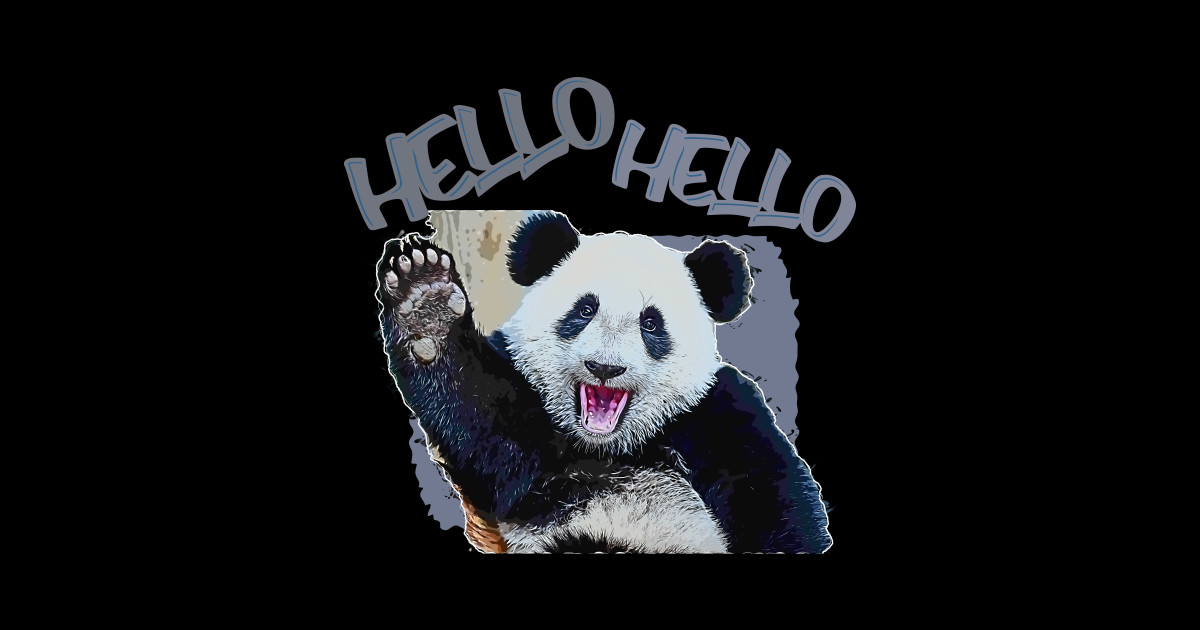 Hello, Hello Panda - Funny Panda - Sticker | TeePublic