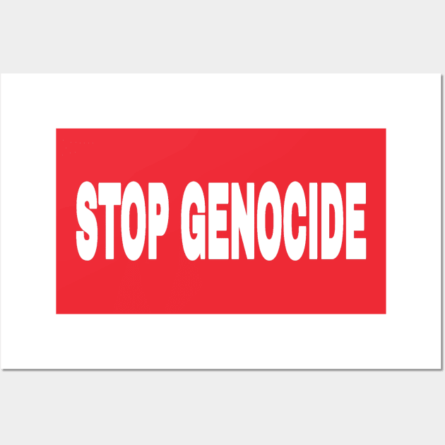 STOP GENOCIDE - White - Red, White and Blue - Double-sided - Genocide ...