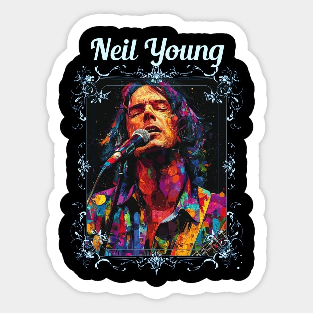 NEIL YOUNG MUSICIAN FAN ART - Neil Young Musician Fan Art - Sticker ...