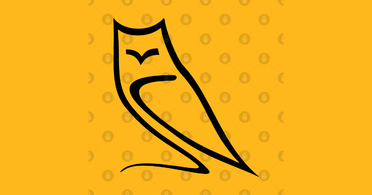 Minimalistic Owl Calligraphy Line Drawing - Calligraphy - T-Shirt ...