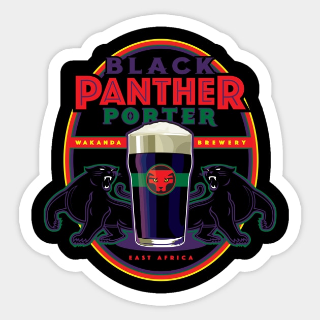 Black Panther Porter - Black Panther - Sticker | TeePublic