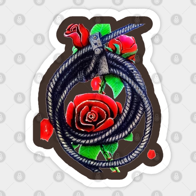 Rope and Roses - Rose - Sticker | TeePublic