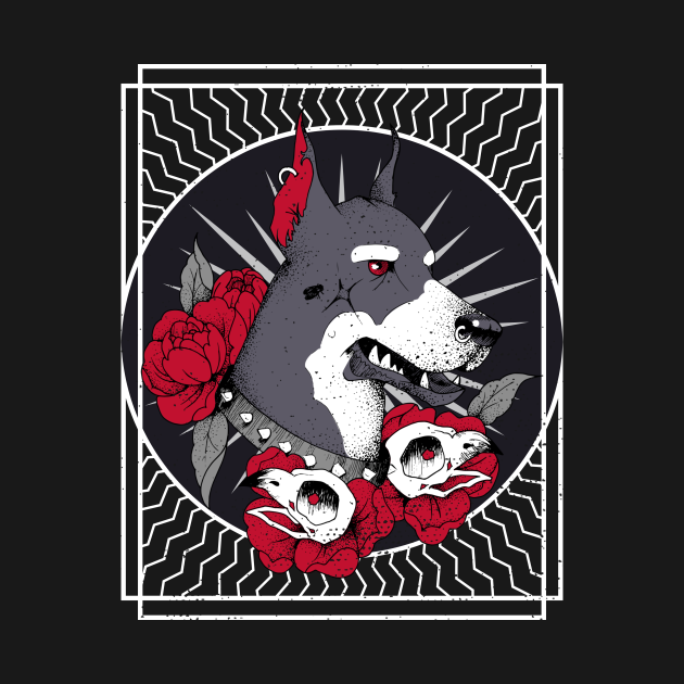 punk goth dog- aesthetic - Punk - T-Shirt | TeePublic
