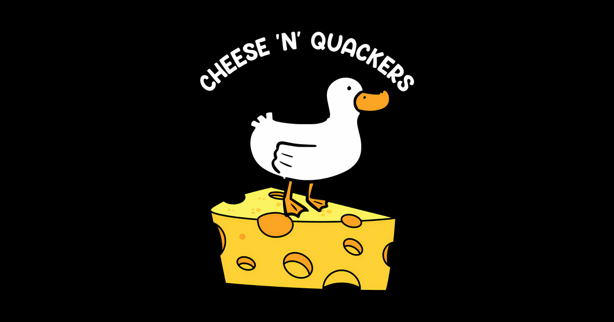 Duck Cheese N' Quackers Duck - Funny Duck - Sticker | TeePublic