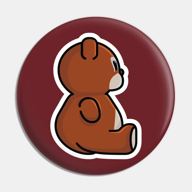 Sitting Teddy Bear Side View Sticker vector illustration. Animal nature ...