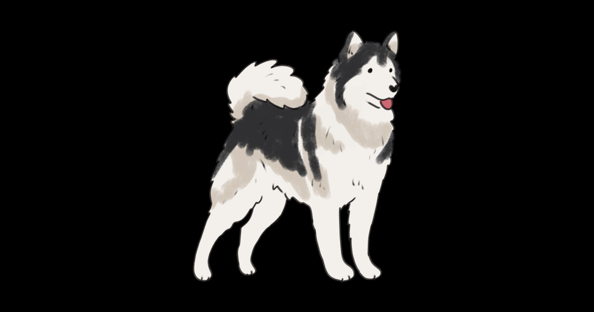 Alaskan Malamute drawing - Alaskan Malamute Dog - Sticker | TeePublic