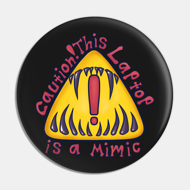 Laptop Mimic Label - Dnd - Pin | TeePublic