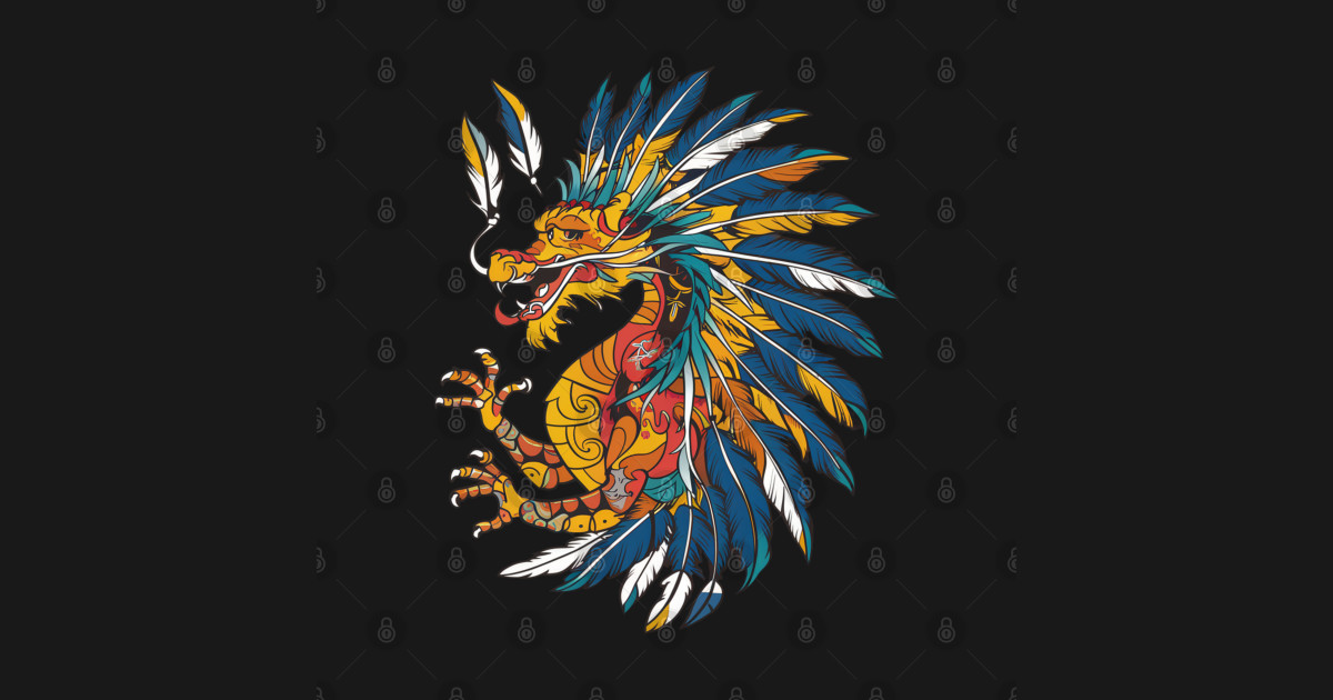Beautiful native American dragon - Native American Dragon - T-Shirt ...