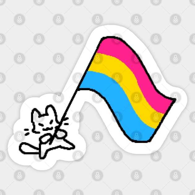 pan flag kitty - Kitty - Sticker | TeePublic