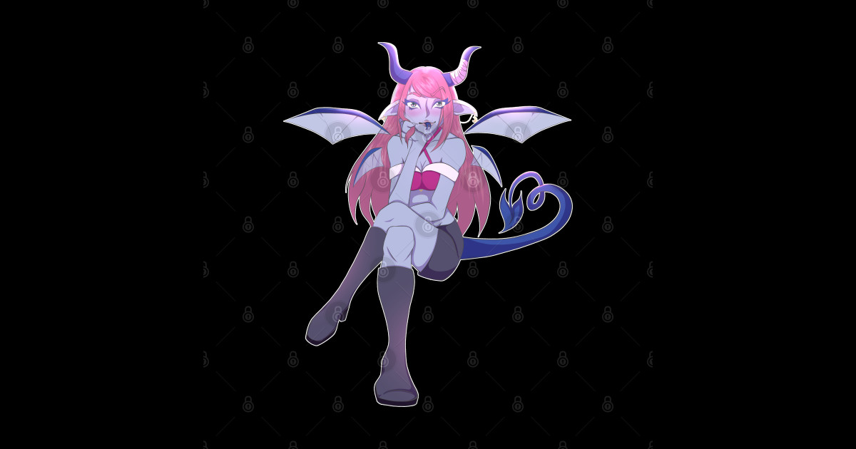 Pink Demon Girl - Demon Girl - Sticker | TeePublic