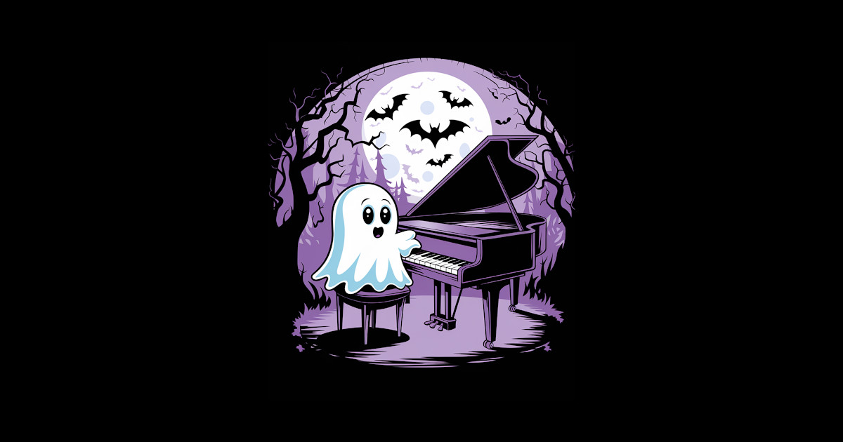 Cutest Ghost Playing Piano Creepy Halloween Costume - Cute Ghost ...
