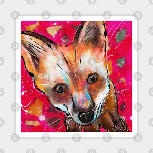 Bright fun fox - Fox - Magnet | TeePublic