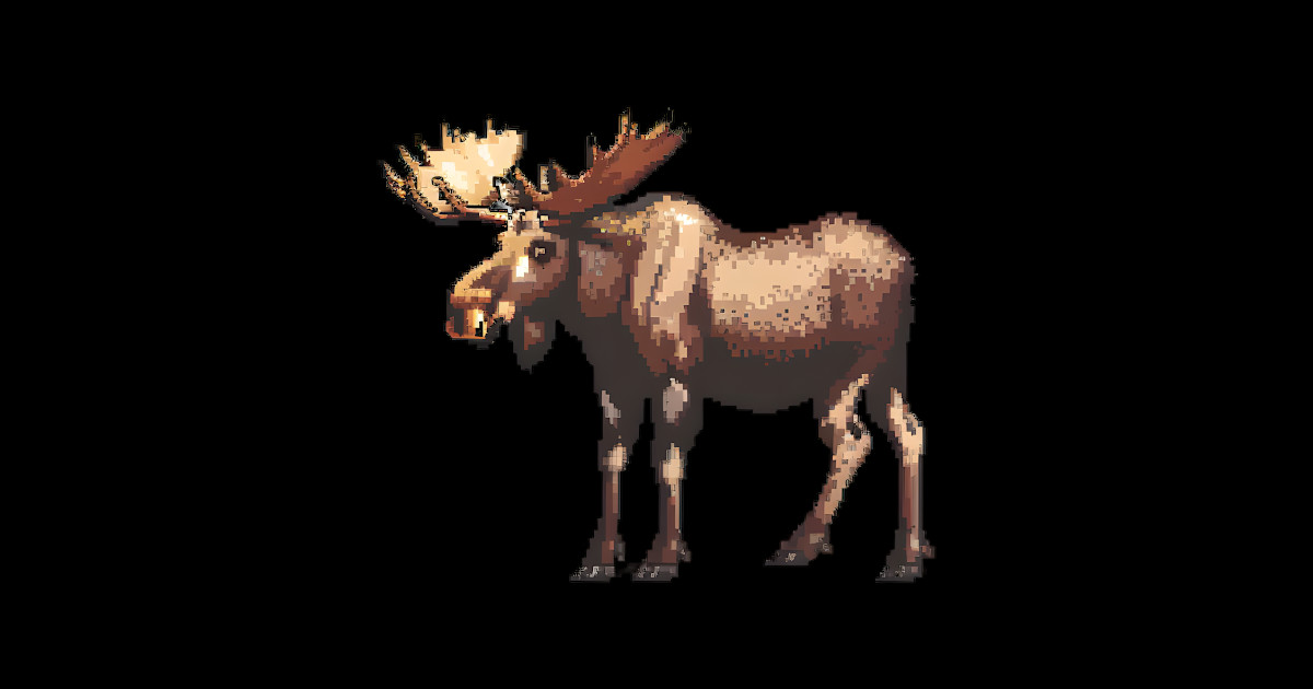 16-Bit Moose - Moose - Sticker | TeePublic