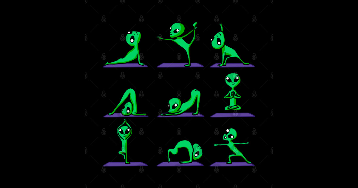 Alien Yoga - Alien - Sticker | TeePublic