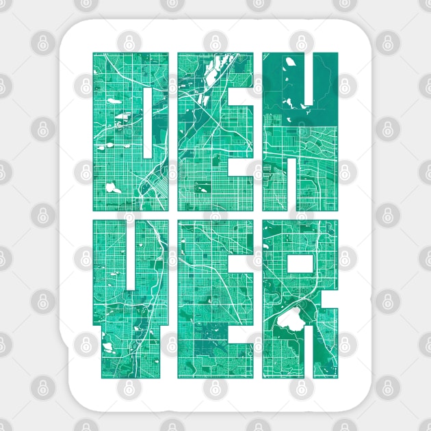 Denver, USA City Map Typography - Watercolor - Denver - Sticker | TeePublic