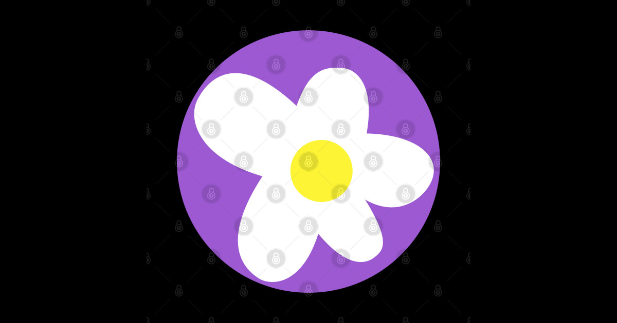 Non Binary Flower - Non Binary - Sticker | TeePublic