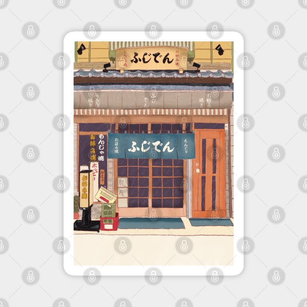 Japanese Storefront Landscape Drawing Illustration - Japanese Landscape ...