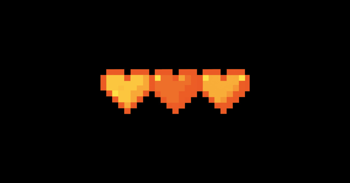 Orange Hearts in a Row Pixel Art - 8 Bit - Posters and Art Prints ...