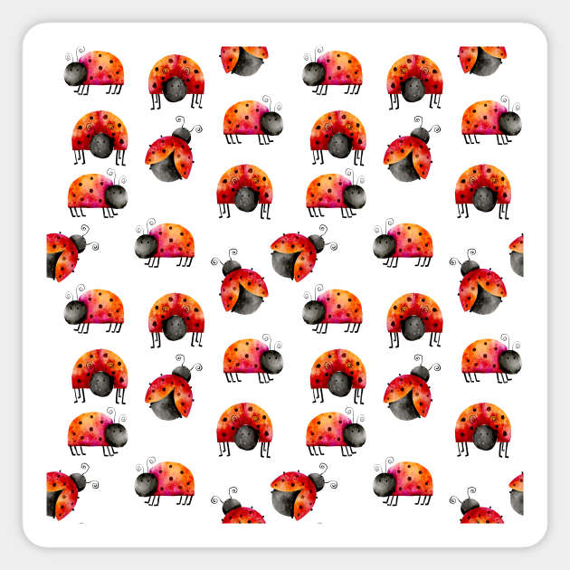 Watercolor Lady Birds - Ladybird - Sticker | TeePublic