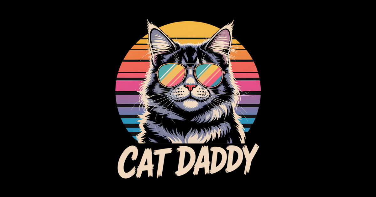 Cat Daddy Cool Maine Coon Cat Father's Day - Cat Daddy Cool Maine Coon ...
