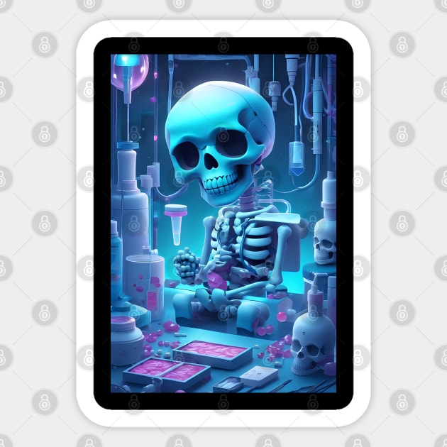 Cute Kawaii skeleton doctor - Doctor - Sticker | TeePublic