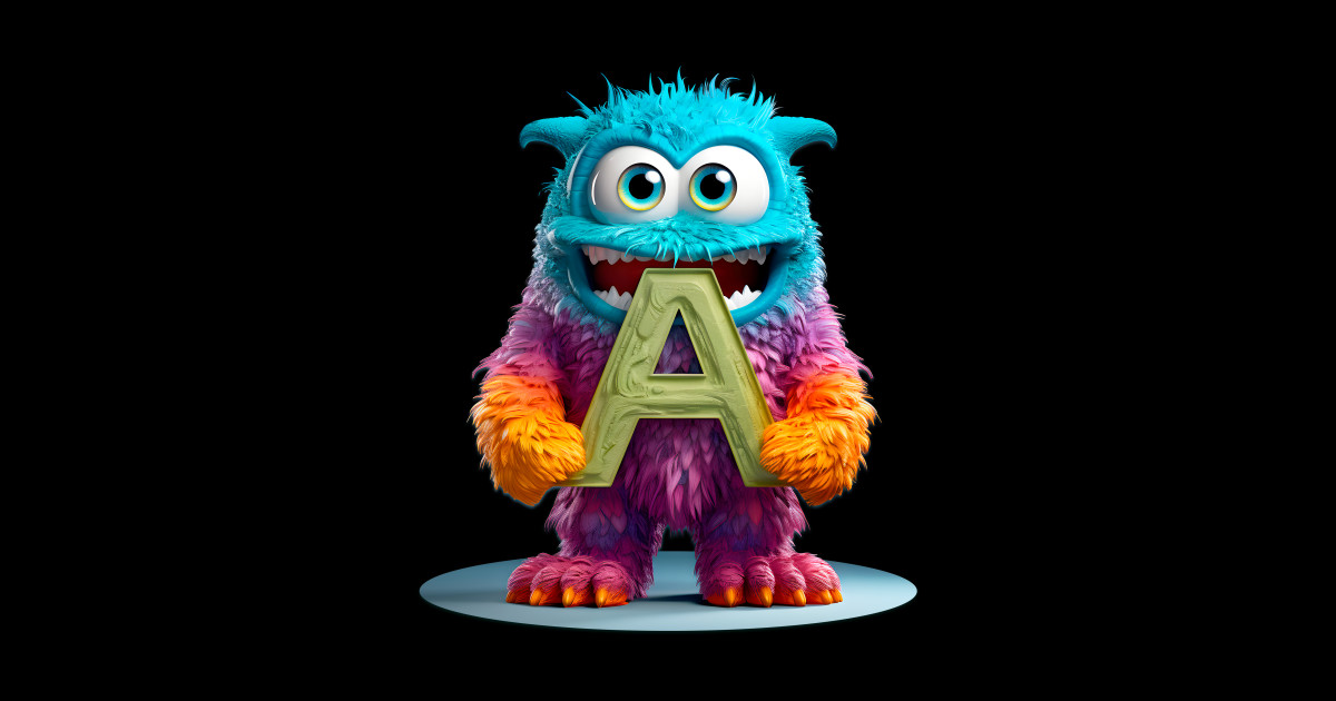 Adorable Kids Monster Alphabet Letter A Funny Back to School - Back To ...