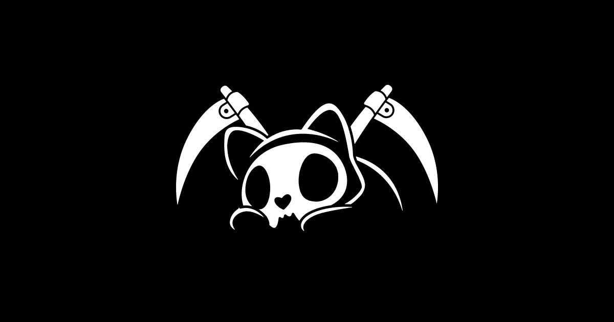 Cute Grim Reaper Cat - Grim Reaper Cat - Sticker | TeePublic