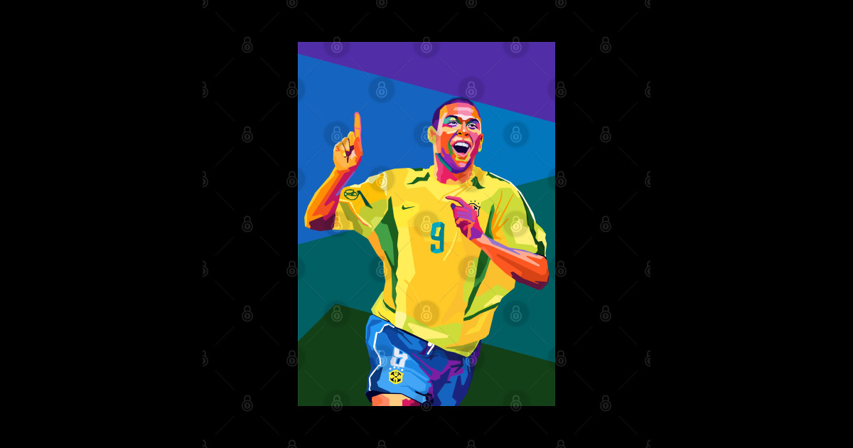 Ronaldo Nazario Wpap Pop Art - Ronaldo Nazario - Sticker | TeePublic