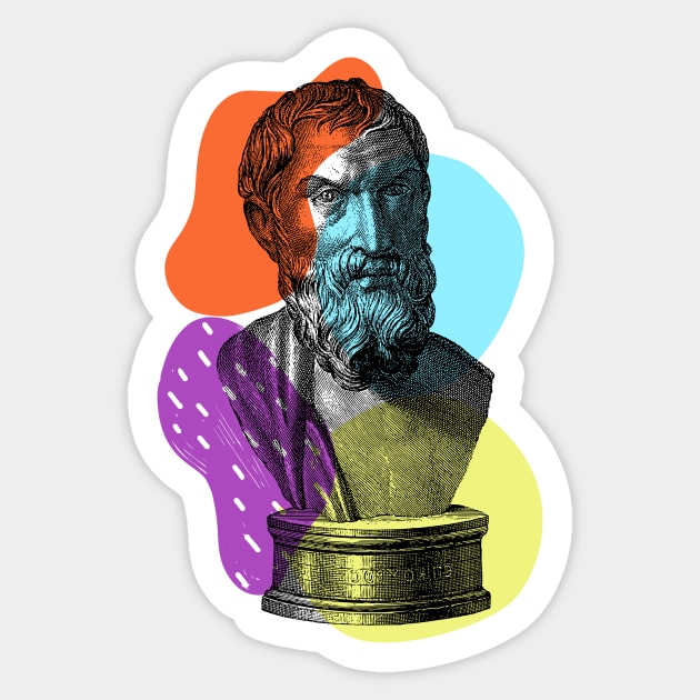 Epicurus the Greek Philosopher - Epicurus - Sticker | TeePublic