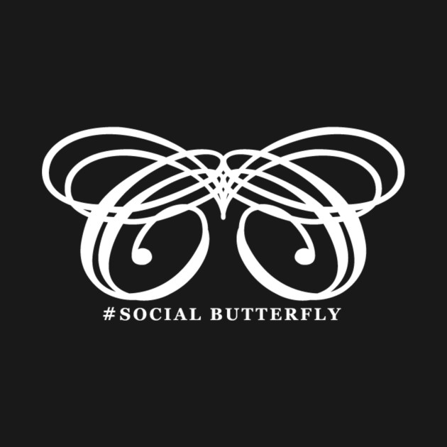 Social Butterfly-White - Social Butterfly White - T-Shirt | TeePublic