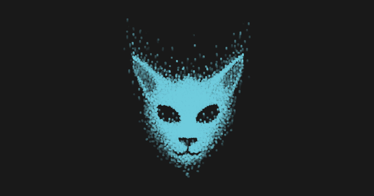 Particle Cat (blue) - Artistic - T-Shirt | TeePublic