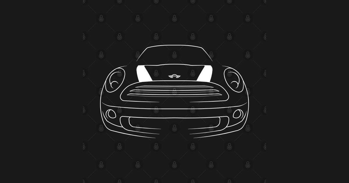 Mini Cooper S - front stencil, white - Car - Tapestry | TeePublic