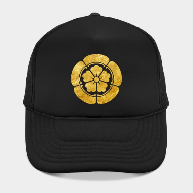 Oda Mon Japanese samurai clan faux gold on black - Oda Mon - Hat ...