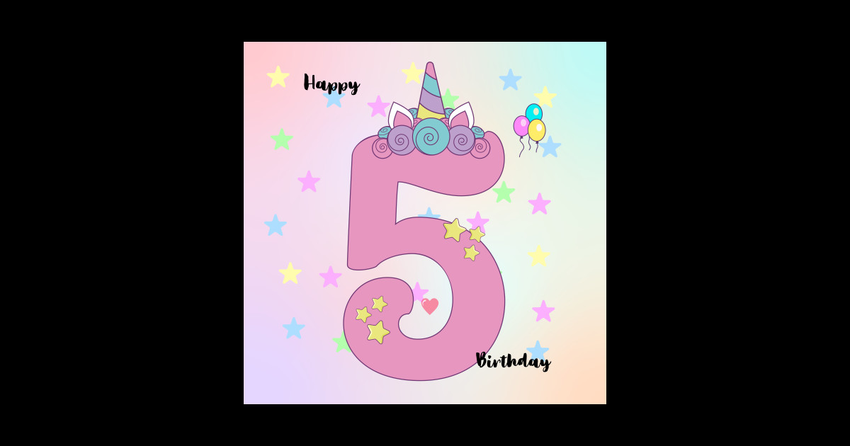 Sparkle and Celebrate - 5th Birthday Kids - Sticker | TeePublic