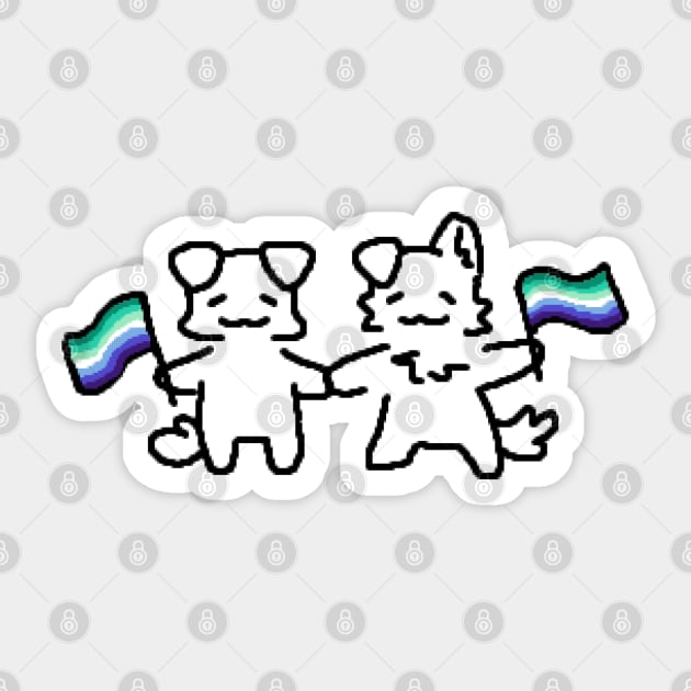 gay pride puppies - Puppies Pride Flag - Sticker | TeePublic