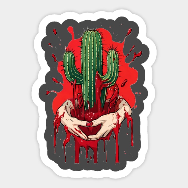 hands hold a cactus and blood flows from hands - Hands Hold A Cactus ...