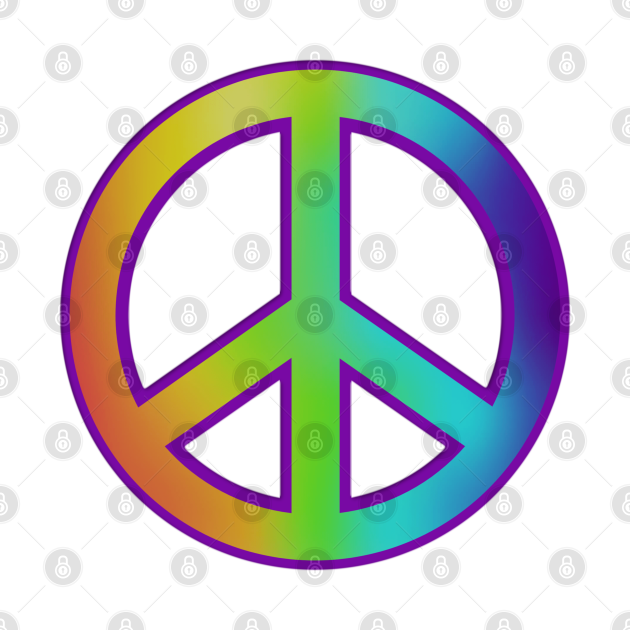 60's Peace Sign, Tie Dye, Colorful, Trippy Design for the Hippie ...