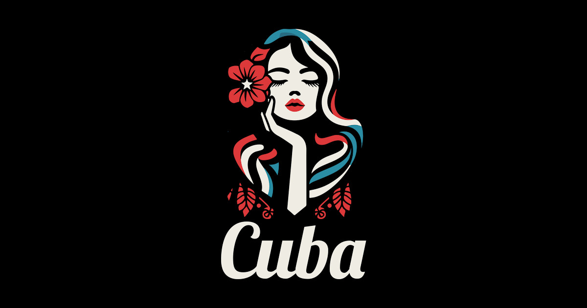 Cuba logo design with cuban woman - Cuba - Sticker | TeePublic